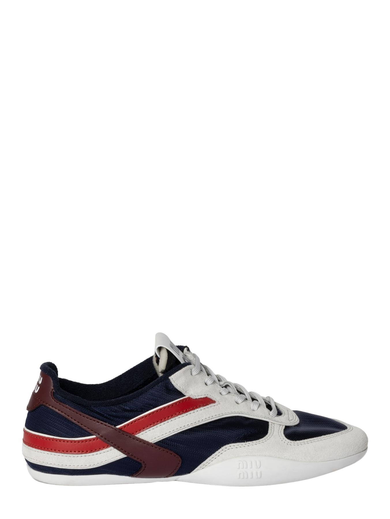 MIU MIU Miu Miu Gymnasium Technical Fabric and Suede Sneakers